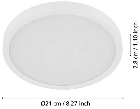 Eglo 901011 - LED Stropní svítidlo se senzorem FUEVA LED/17W/230V pr.21cm