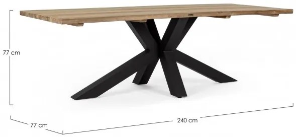 BIZZOTTO Zahradní jídelní stůl RAMSEY 240x100cm černé nohy 0804457