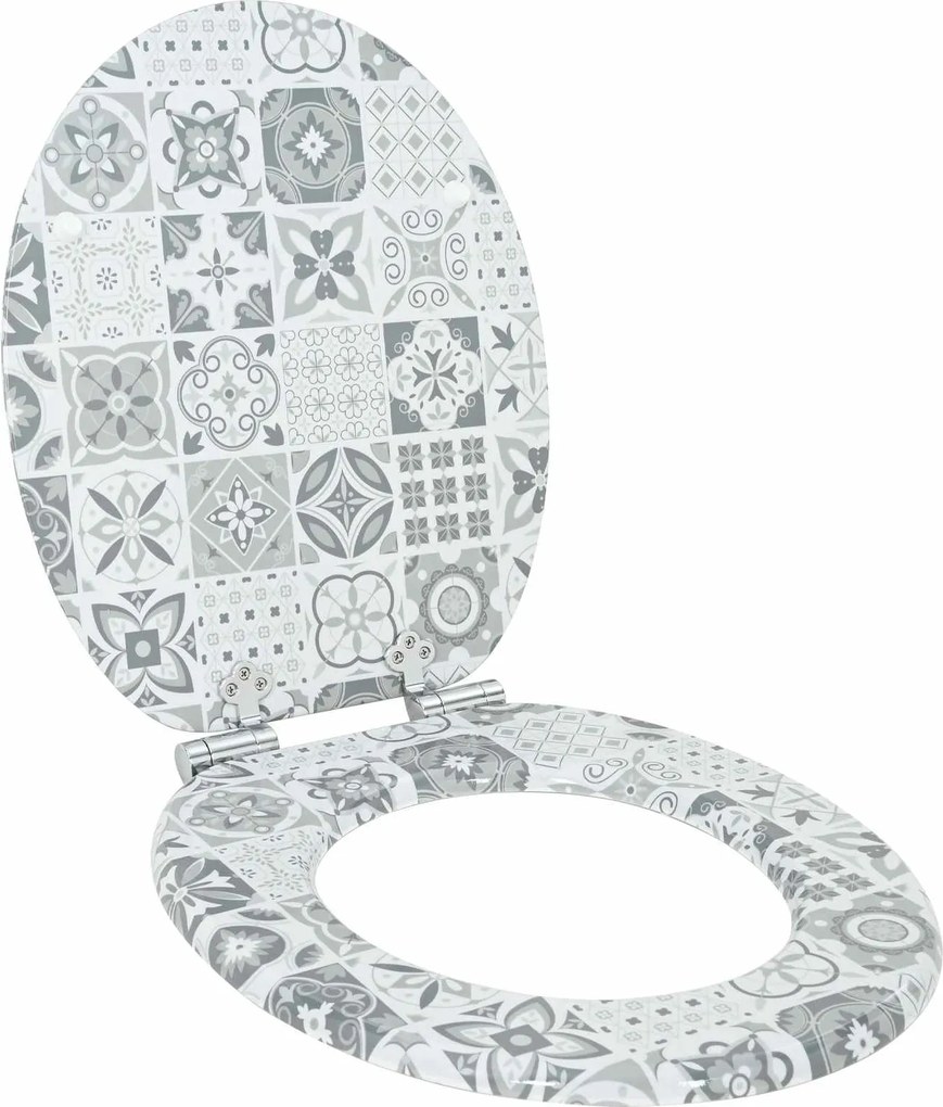 Toaletní sedátko s tlumeným zavíráním 2 ks Modro-bílá porcelán 3414540