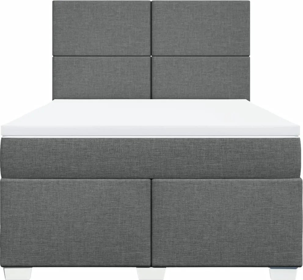 Box spring postel s matrací tmavě šedá 160x200 cm textil 3292833
