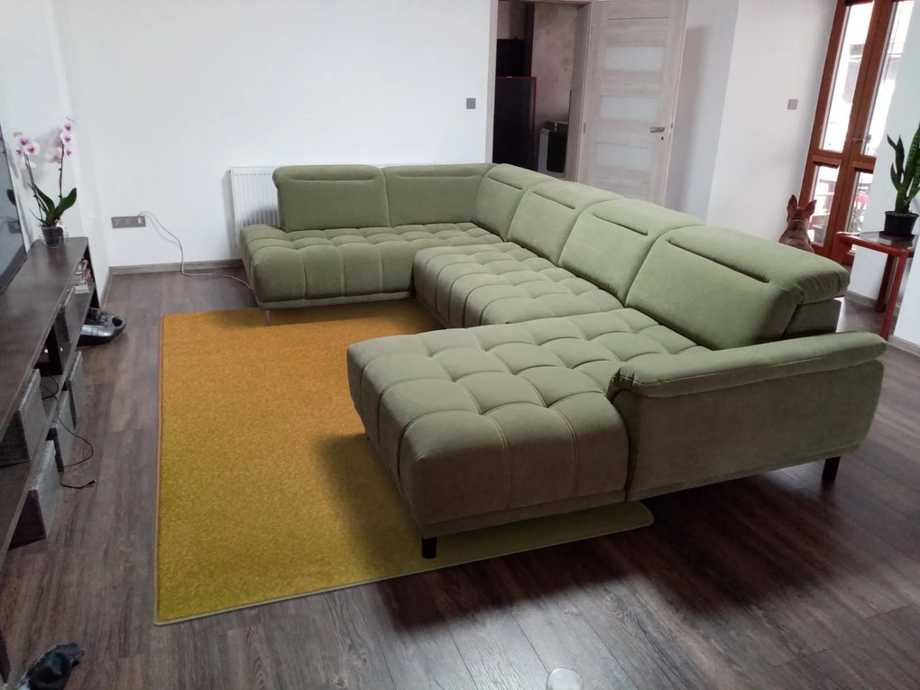 Vopi, Kusový koberec Eton Exklusive žlutý, 80x150, žlutá, obývací pokoj