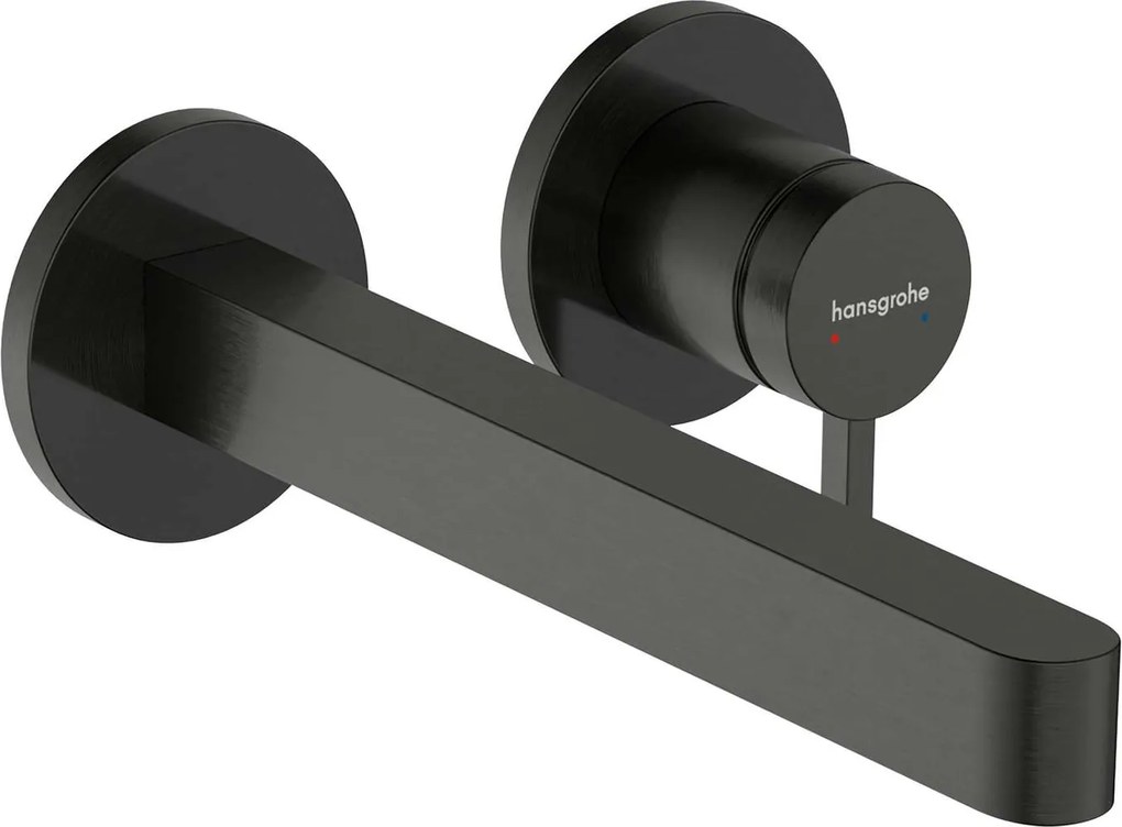 Hansgrohe Finoris - Umyvadlová baterie pod omítku, s výpustí, 2-otvorová instalace, EcoSmart, kartáčovaný černý chrom 76050340