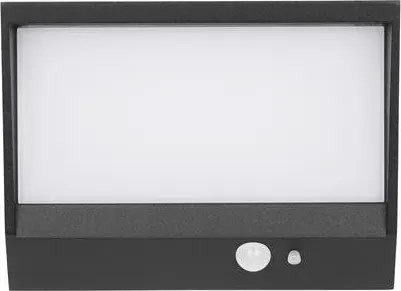 NV 9492540 Venkovní nástěnné svítidlo VALOR antracitový hliník a matný akryl LED 2W 3000K 3.7V 86st. IP65 vypínač na těle / solární / pohybové čidlo - NOVA LUCE