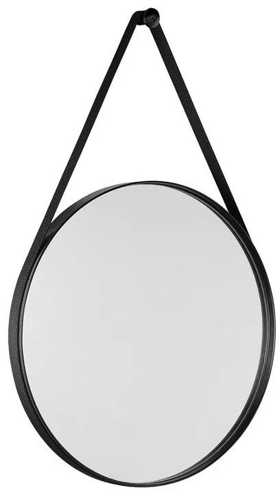 Sapho ORBITER zrcadlo kulaté s páskem, ø 50cm, černá mat