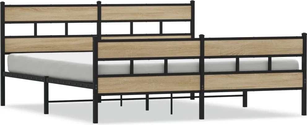 Kovový rám postele bez matrace dub sonoma 183 x 213 cm 3308473
