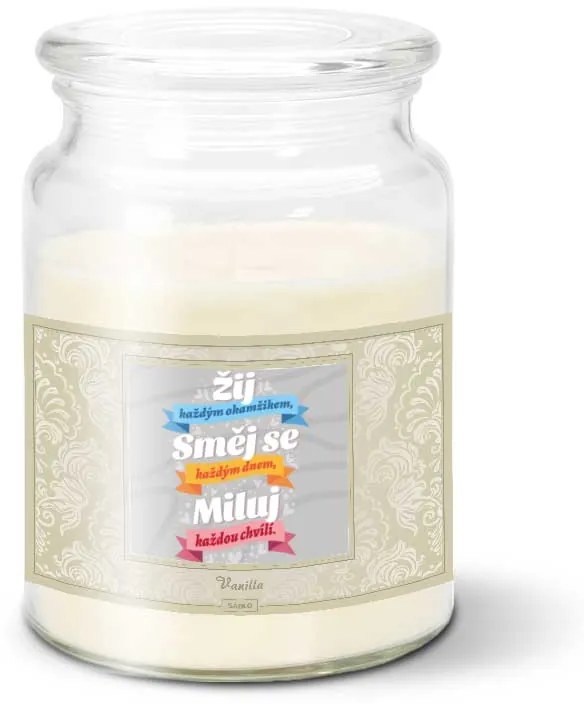 Sablio Svíčka Žij, Směj se, Miluj - 500 g