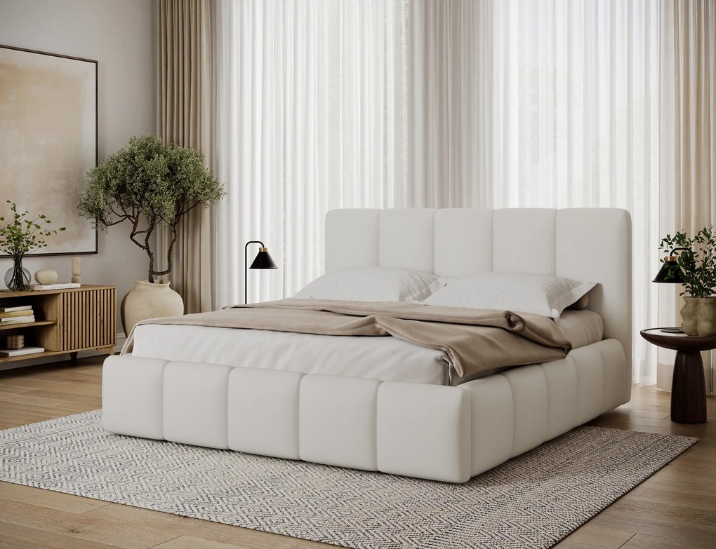 Postel Edvige + Dřevěný rám + plynový výtah + kontejner 180x200
