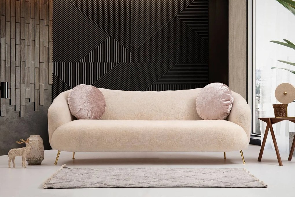 Designová 3-místná sedačka Adalia 215 cm béžová