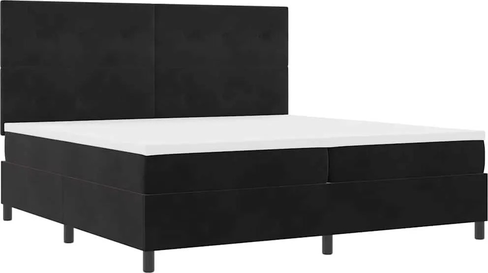 Postel s boxspringem s čelo Černý 200 x 200 cm samet 3339856