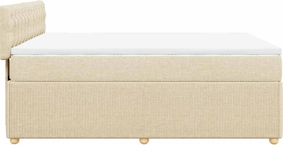 Box spring postel s matrací krémová 140x190 cm textil 3289763