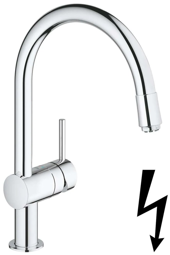 Grohe Minta - Dřezová baterie s výsuvnou koncovkou, chrom 32511000