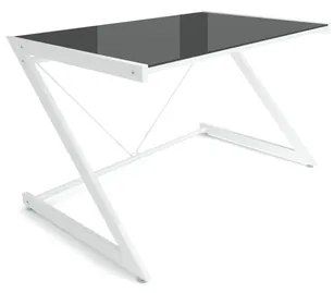 Počítačový stůl Zoom 122x76 cm, bílá/černá