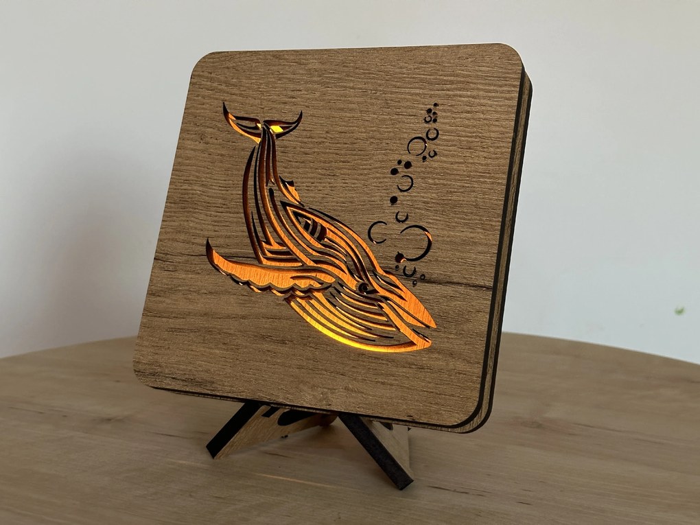 Li-Go "Velryba" lampa 19x19 cm provedení povrchu: dub světlý