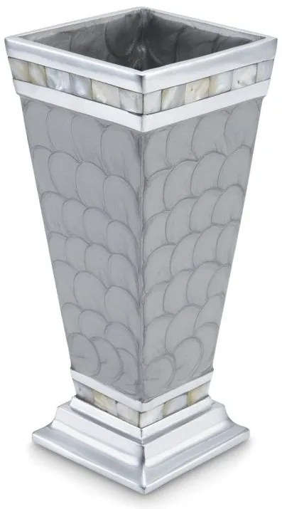 Hliníková váza CLASSIC s perleťovou mozaikou, šedá