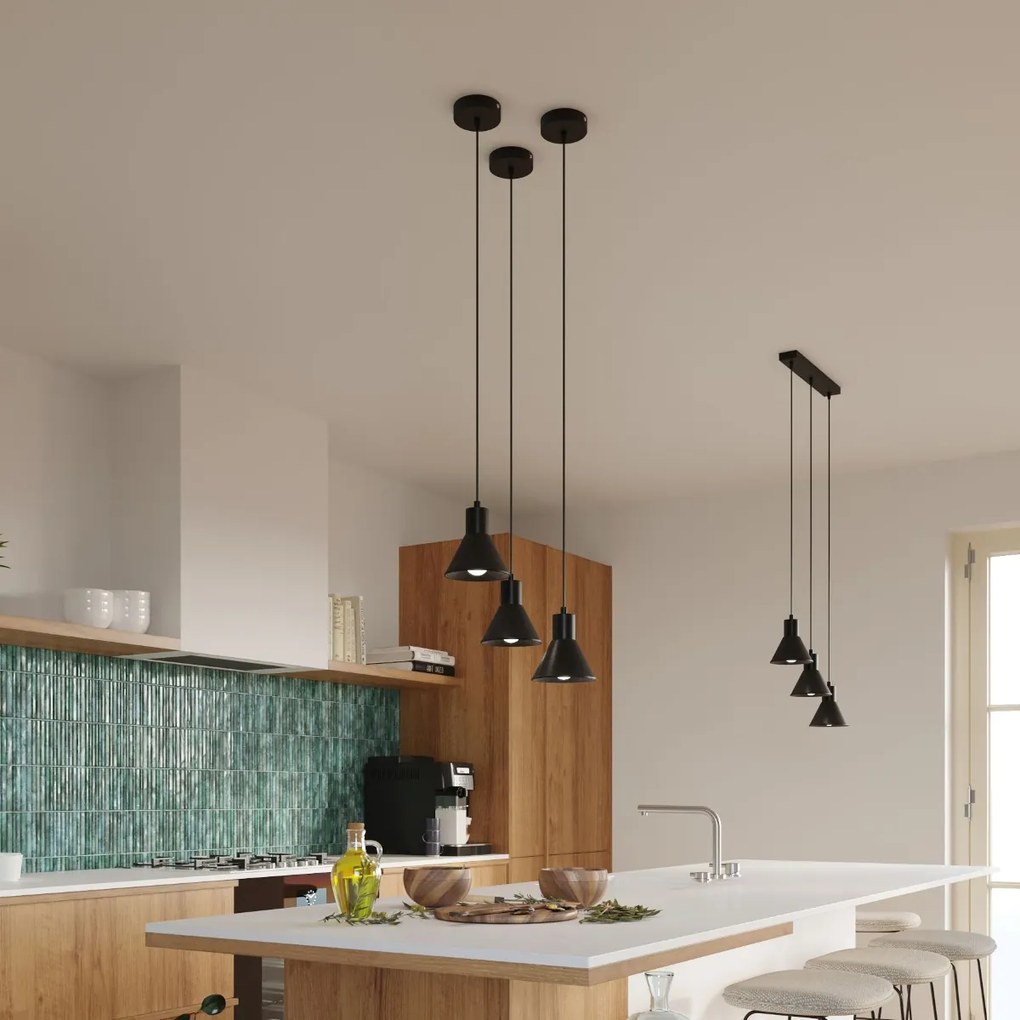 Sollux Lighting Závěsné svítidlo TALEJA 3 černé E27