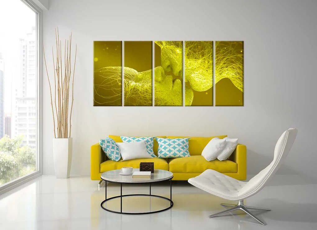 Obraz polibek Yellow Velikost (šířka x výška): 200x90 cm