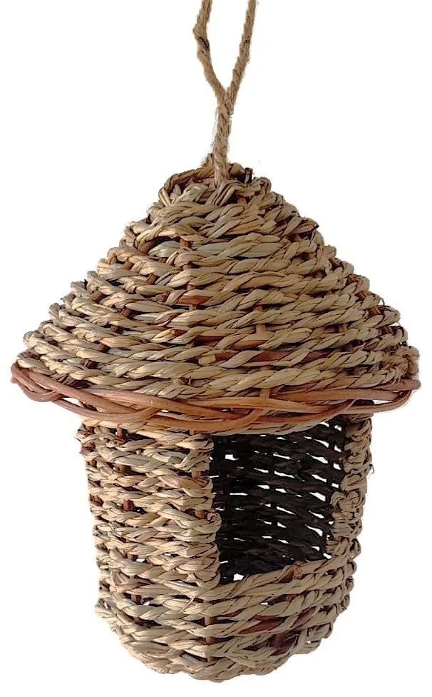 PRODEX IMPORT Závěsný proutěný domeček pro ptáčky 17x16 cm