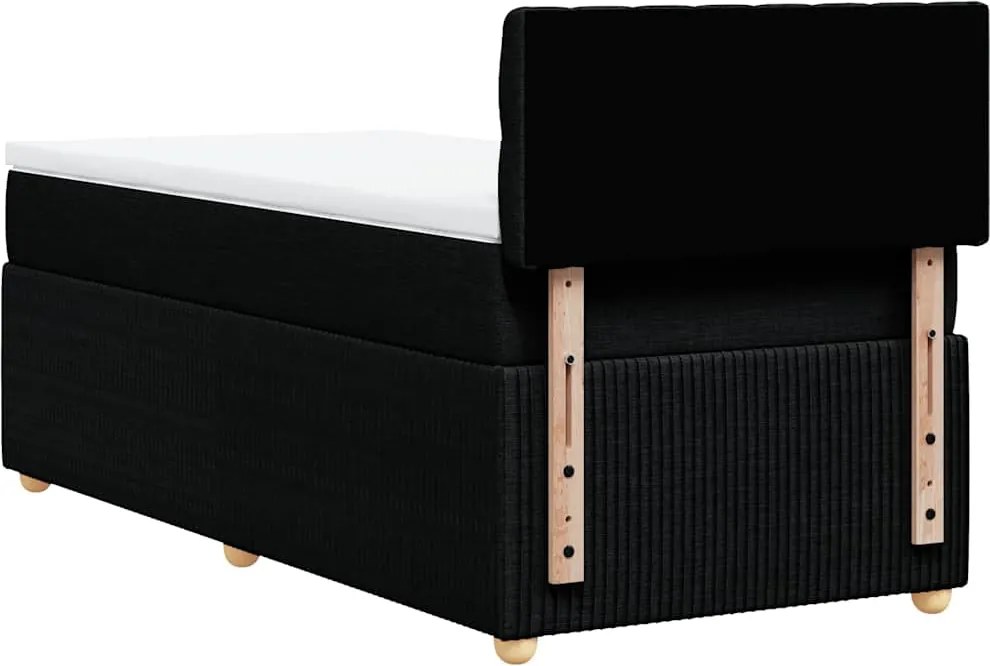 Box spring postel s matrací černá 80 x 200 cm textil 3287292