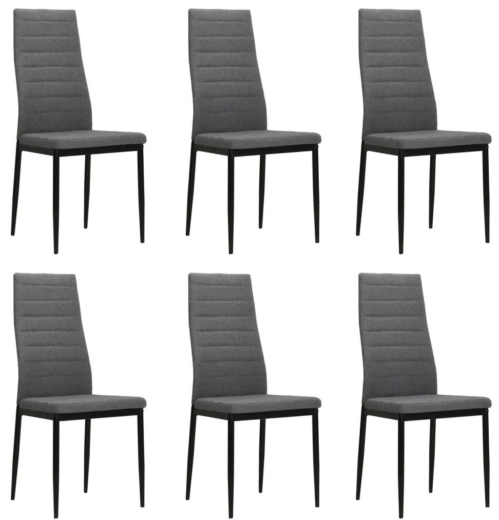 Jídelní židle 6 ks světle šedé textil 275380