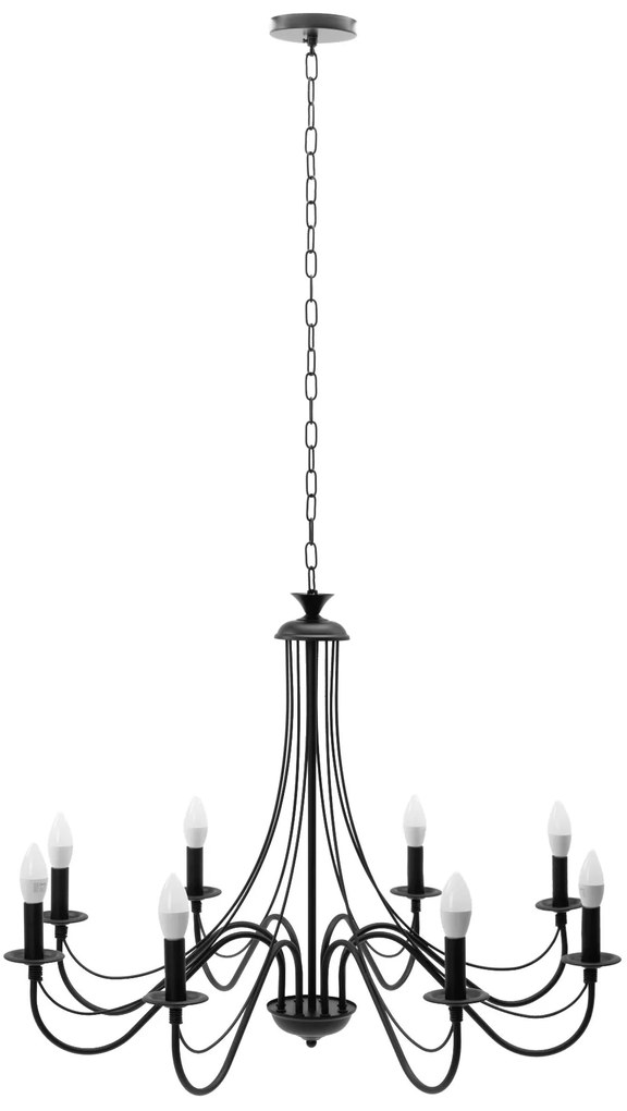 Toolight - Závěsné svítidlo 8xE14 60W APP210-3CPR, černá, OSW-08147