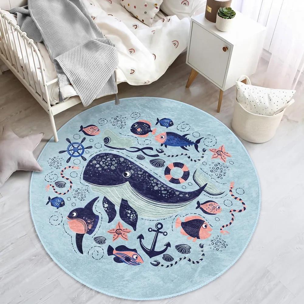 Modrý dětský koberec ø 80 cm Comfort – Mila Home