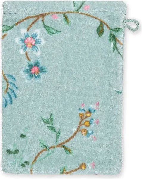 Pip Studio ručníky z bavlněného froté Les Fleurs, modré (Luxusní ručníky z bavlněného froté v designu Les Fleurs v modré barvě)