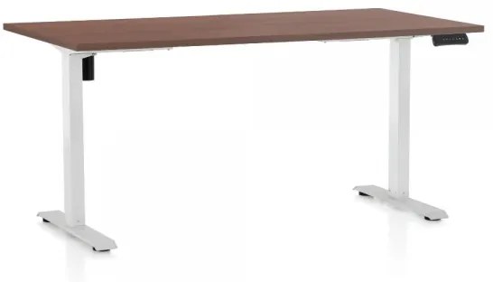 Výškově nastavitelný stůl OfficeTech B 160 x 80 cm, bílá podnož