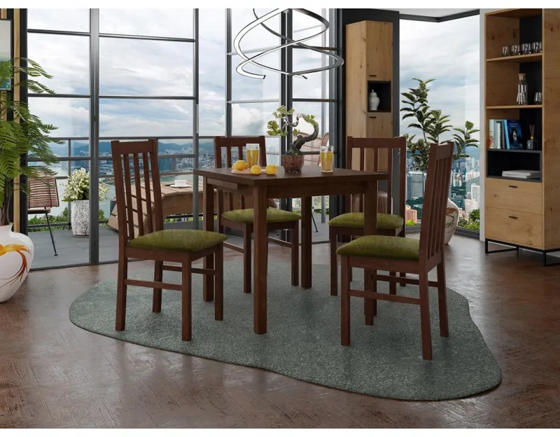 Rozkládací jídelní stůl se 4 židlemi AL14, Barva dřeva: sonoma-L, Potah: 25x - Paros 2