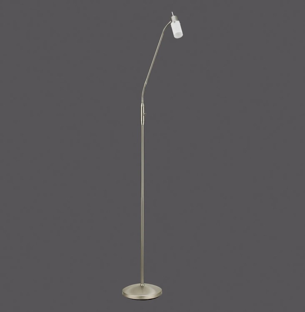 Just Light. Stojací LED lampa Max, 4W, 420lm, 3000K, ocelová, pr. 21,5 x 157 cm