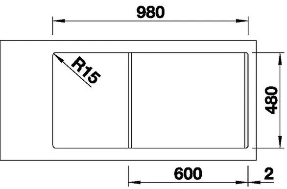 Blanco Sona XL 6 S Granitový dřez s odkapem oboustranné provedení, 100x50cm, antracit 519689