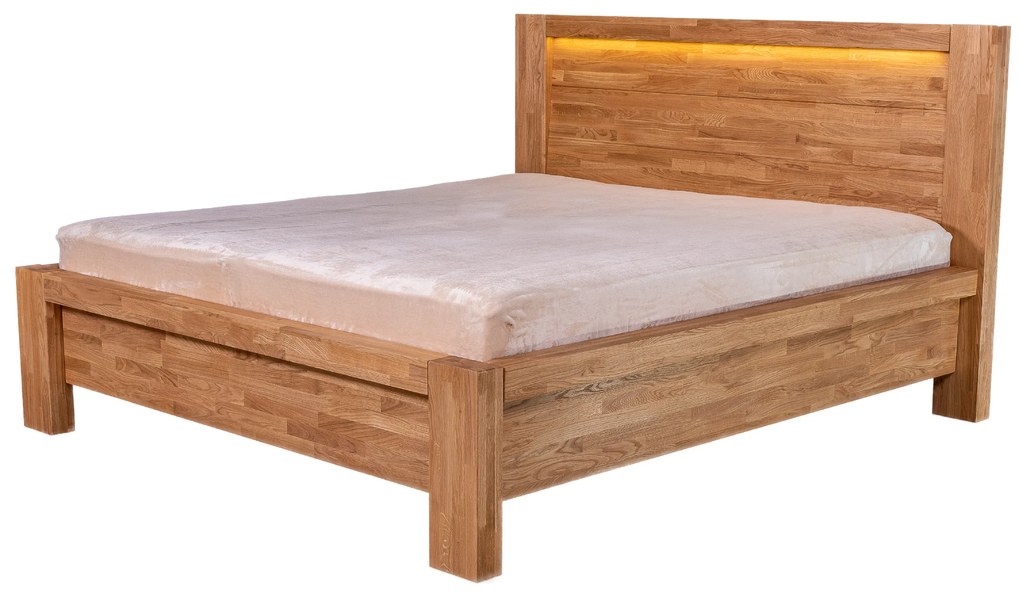 Masivní postel IMPERIAL - Solwo Design Dřevo a odstín oleje: BUK Cink - Olej odstín BO103, Rozměr spací plochy: 140x200