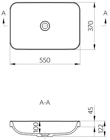 Sapho - Zápustné umyvadlo ASOFFI 55x37 cm mramor/bílá