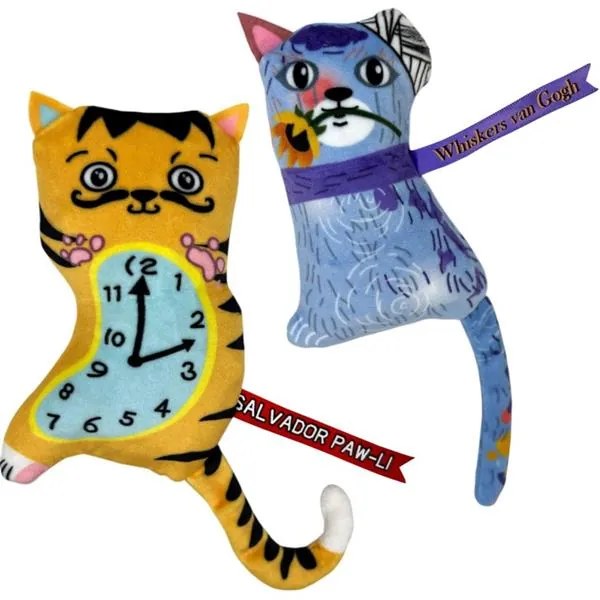 Hračka cat plyš KONG Artz Dali / van Gogh 2 ks