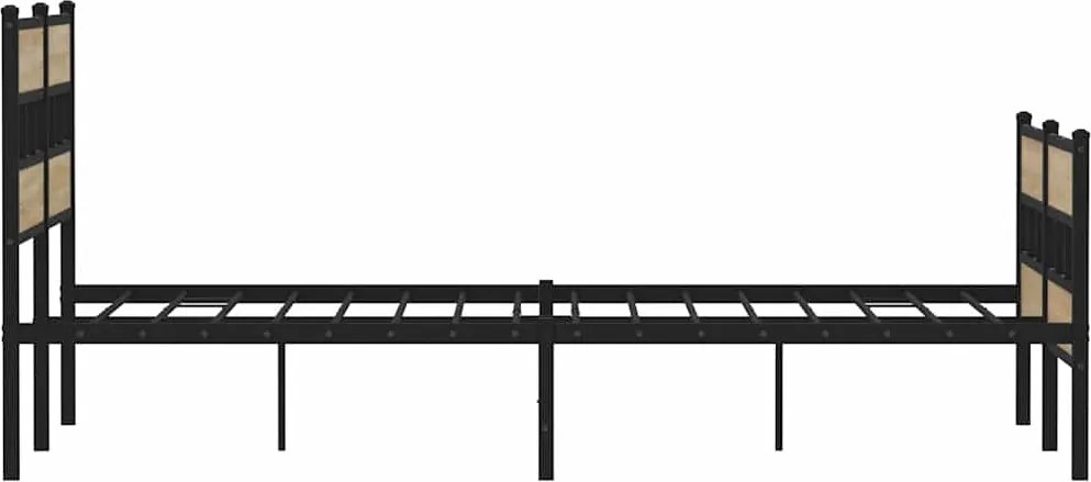 Kovový rám postele bez matrace dub sonoma 150 x 200 cm 3308470