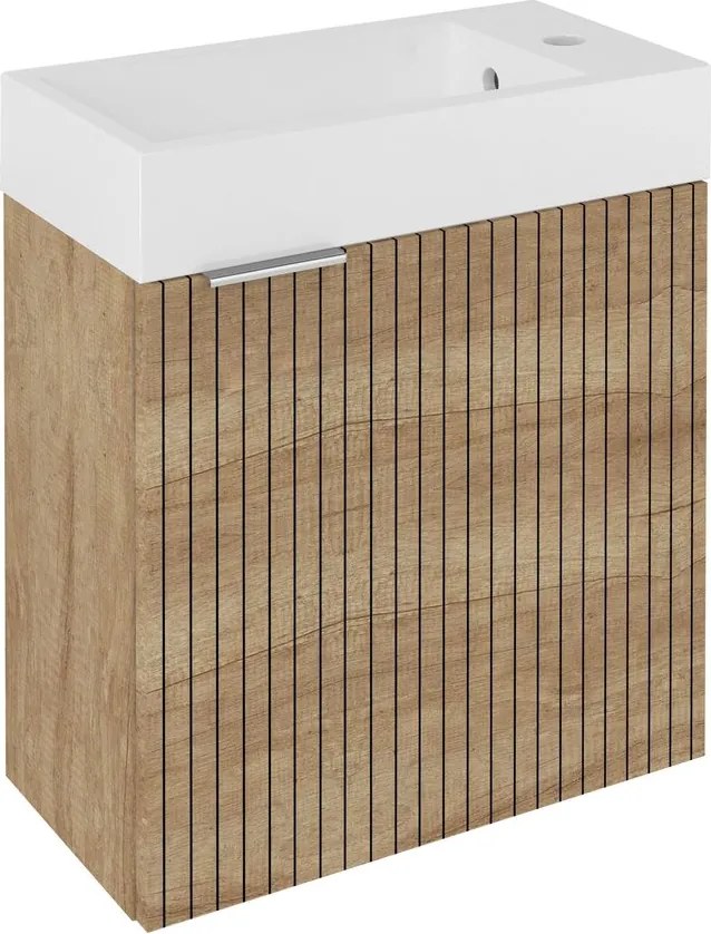 Sapho Latus IV koupelnová skříňka pod umyvadlo 49,5 x 50 x 25 cm dub alabama strip hnědá LT410-2322