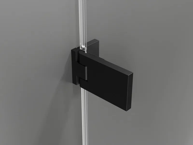Mexen Lunar-F Duo, skládací sprchový kout 80 x 80 cm, 8mm čiré sklo, černý profil, 836-080L-080P-70-00