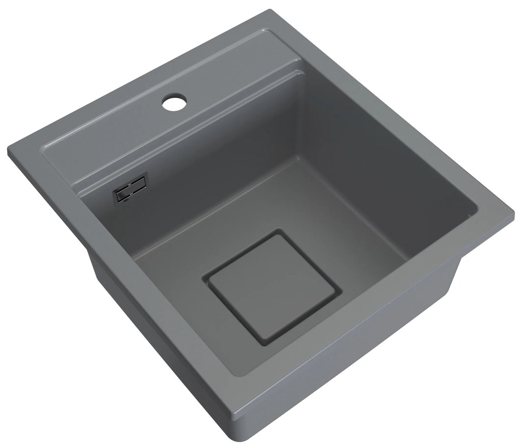 Gamma Quadro 4550, 1-komorový granitový dřez 450x495x220 mm, šedá, GMA-ZLE000221