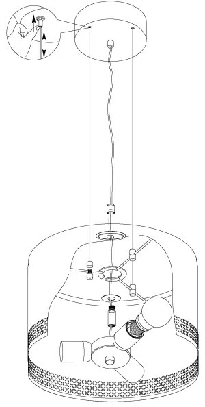 Eglo 99274 - Lustr na lanku ESTEPERRA 3xE27/40W/230V