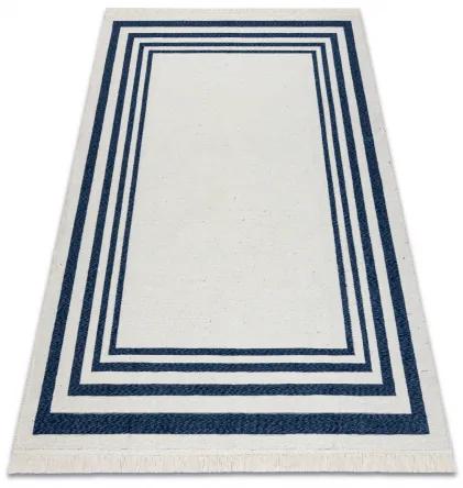 koberec TWIN 22990 Vzor rámu, bavlna, oboustranný, Ekologické třásně velikost 180x270 cm | krásné koberce cz