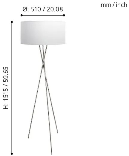 Eglo 95539 - Stojací lampa FONDACHELLI 1xE27/60W/230V