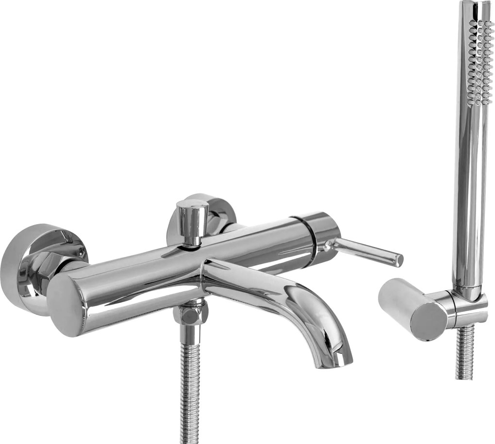 Rea Lungo - vanová baterie + ruční sprchový set, chrom, REA-B6641
