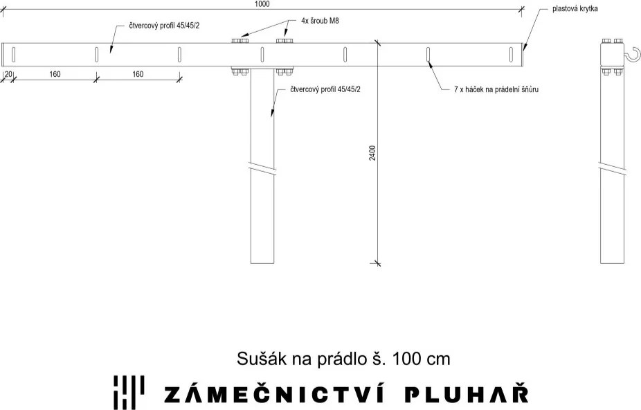 Sušák na prádlo š. 1,0 m typ S10