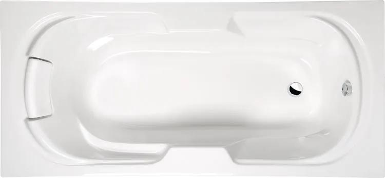 POLYSAN - KAILA obdélníková vana 190x88x43cm, bílá, podhlavník v bílé barvě 26111