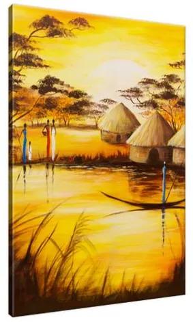 Ručně malovaný obraz Africká vesnice 70x100cm RM1778A_1AB