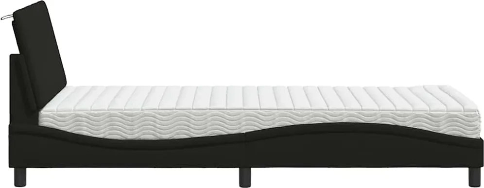 Postel s matrací Hanko černá 90 x 190 cm textil 3310498