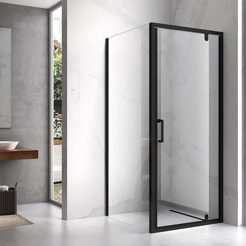 BPS-koupelny Čtvercový sprchový kout HYD-OK04B-BL 80x80 černá/transparent - bez vaničky