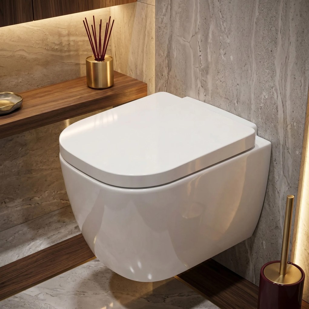 Rea Cubik Mini, závěsná WC mísa, tornado splachování, bílá lesklá, REA-C6539