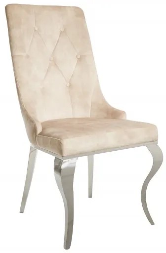 Židle moderní barokní champagne samet s hlavou lva/ 41506