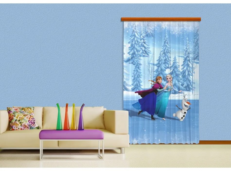 AG ART Dětský závěs Ledové království Frozen on ice, 140 x 245 cm