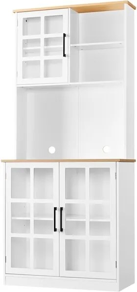 Kuchyňská skříňka Yaheetech – bílá, 80 cm (délka) × 37 cm (šířka) × 183 cm (výška) (256561749879)
